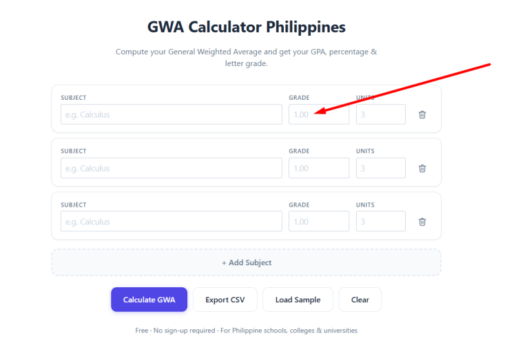 GWA Calculator Philippines » General Weighted Average 2026